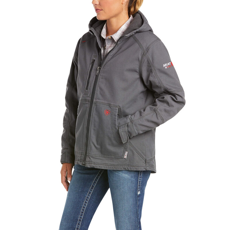 Ariat FR Women's Duralight Stretch Canvas Jacket in Iron Gray | 10032844