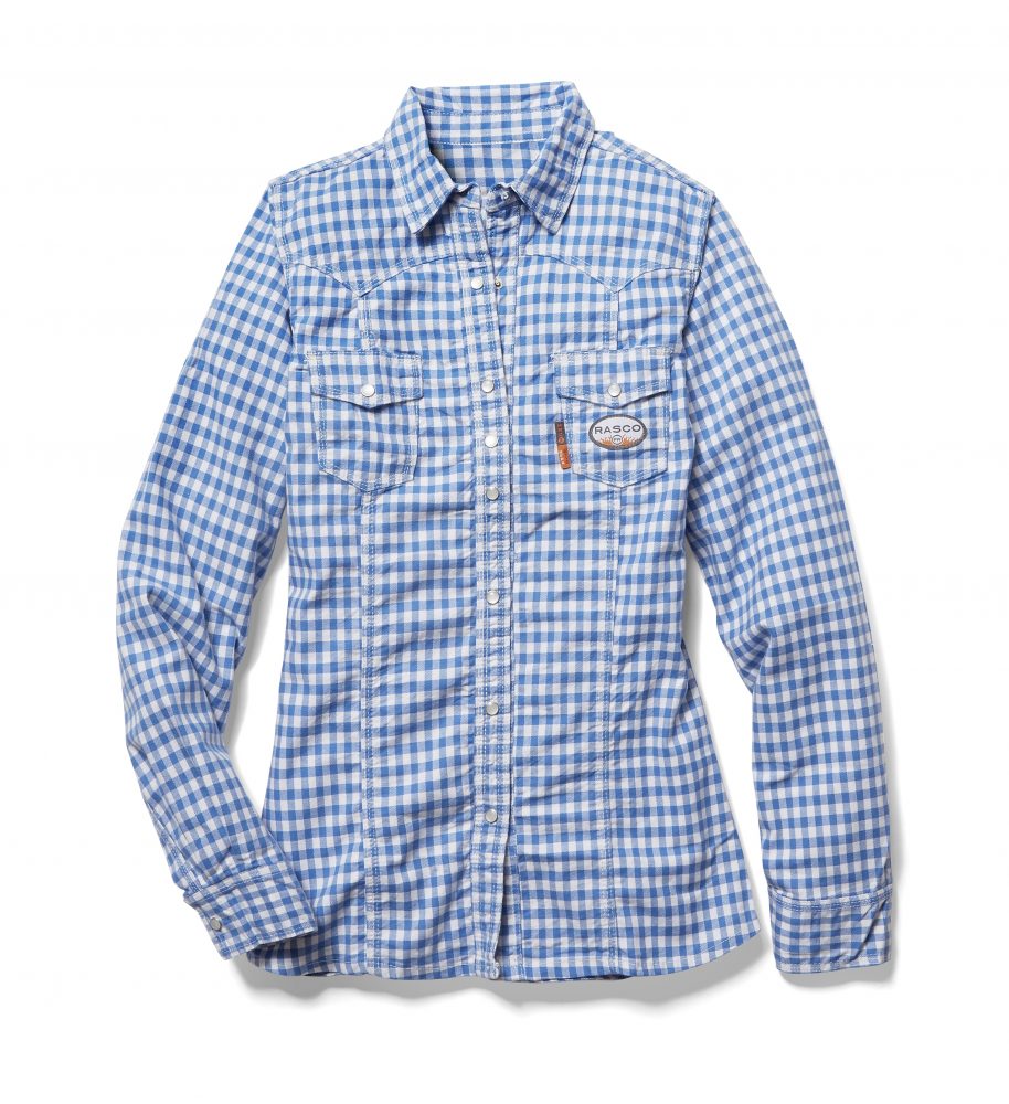 Rasco FR Women's Work Shirt in Blue Plaid | FR5024BL